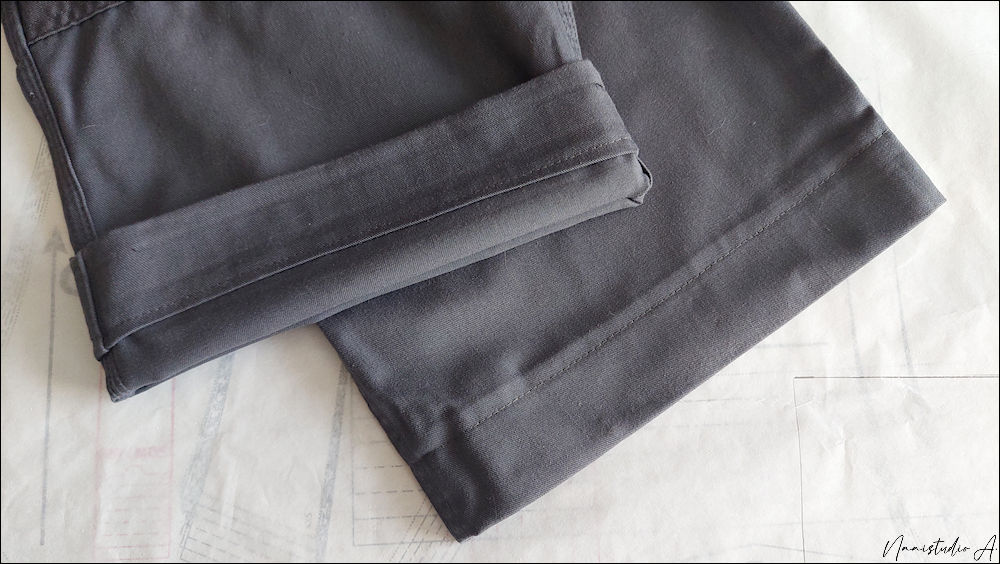 Zo kort je je broek in met een dubbelgevouwen zoom – Naaistudio A.